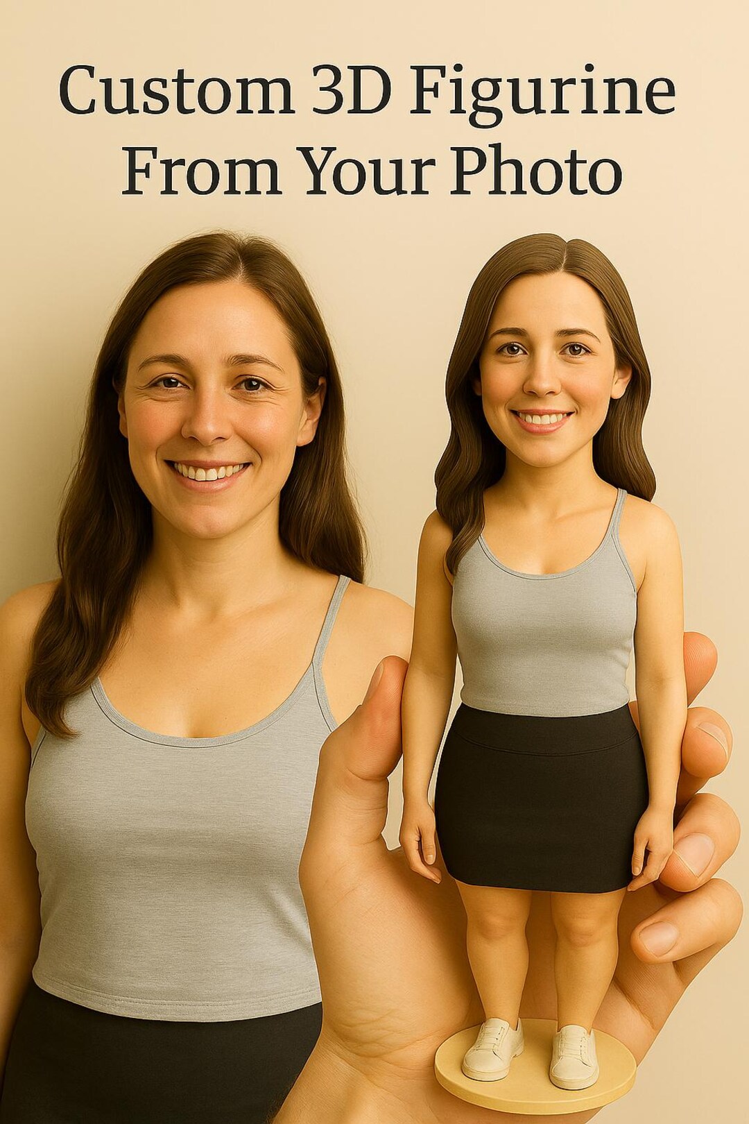 3D Portrait Figurine From Photo • Personalized Mini Doll • • Realistic ...