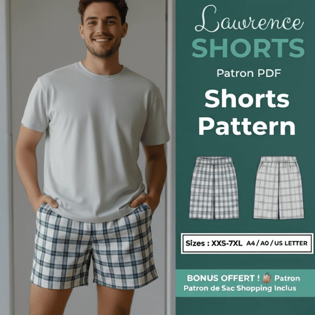 Men's Boxer Shorts Sewing Pattern PDF | Easy Beginner Loungewear ...
