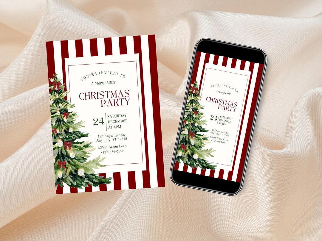 Editable Christmas Party Invitation, Holiday Invitation (digital ...