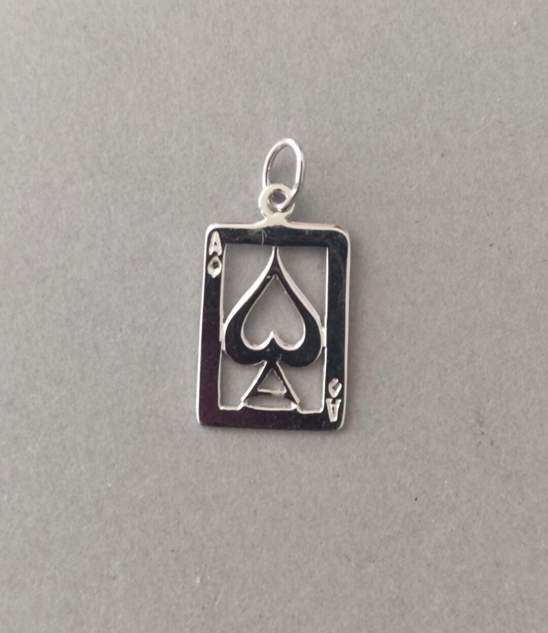 Sterling Silver Ace of Spades Charm Pendant - Etsy