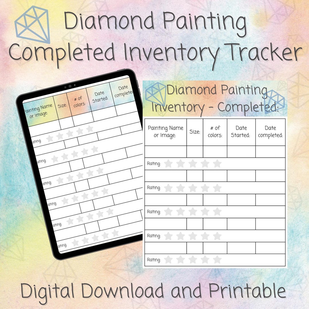 Diamond Painting Completed Inventory Printable | Craft Inventory ...