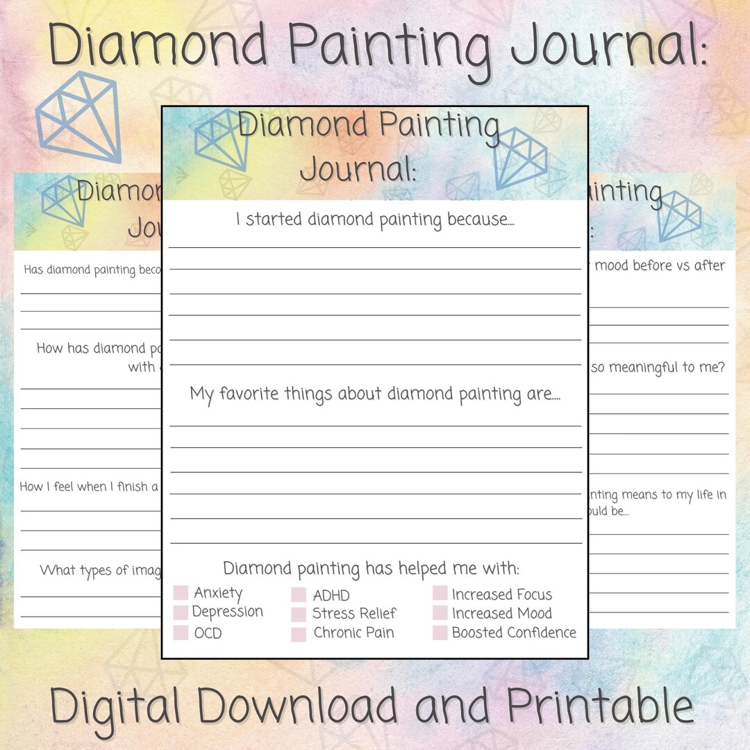 Diamond Painting Journal Printable | Diamond Art Reflection Pages ...