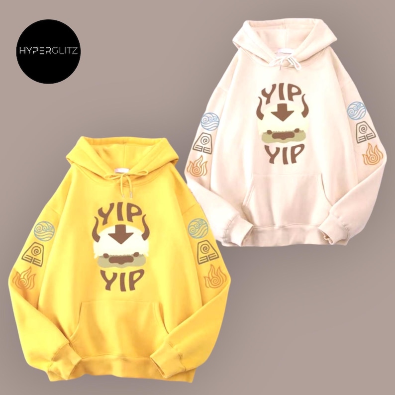 Anime Yip Yip Apa Hoodie | Cute Bison Airbender Sweatshirt | Unisex ...