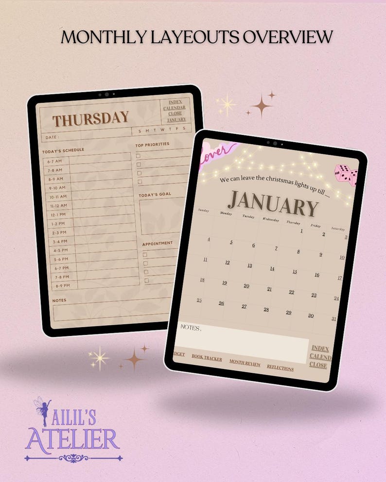 2026 Minimalist Vintage Digital Planner Swiftie Inspired Goodnotes ...