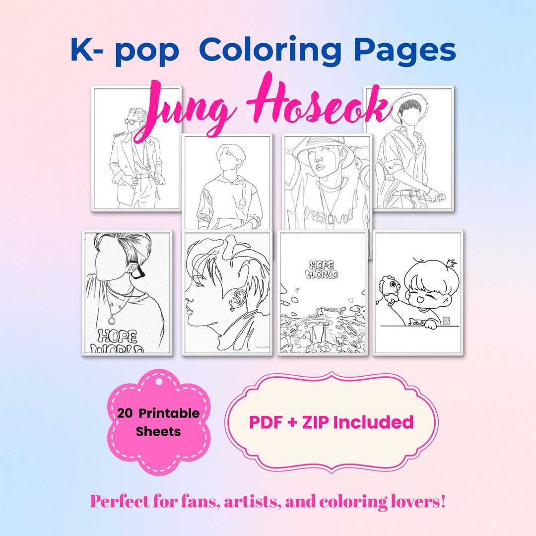 J-hope Coloring Pages – 20 K-pop Printable - Etsy
