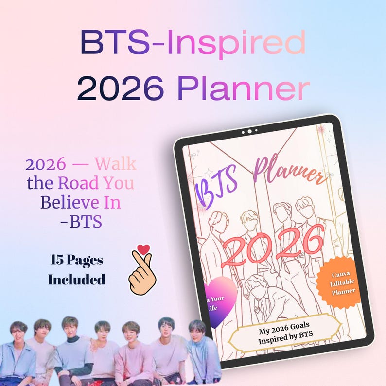 BTS Inspired Planner 2026 - Etsy España
