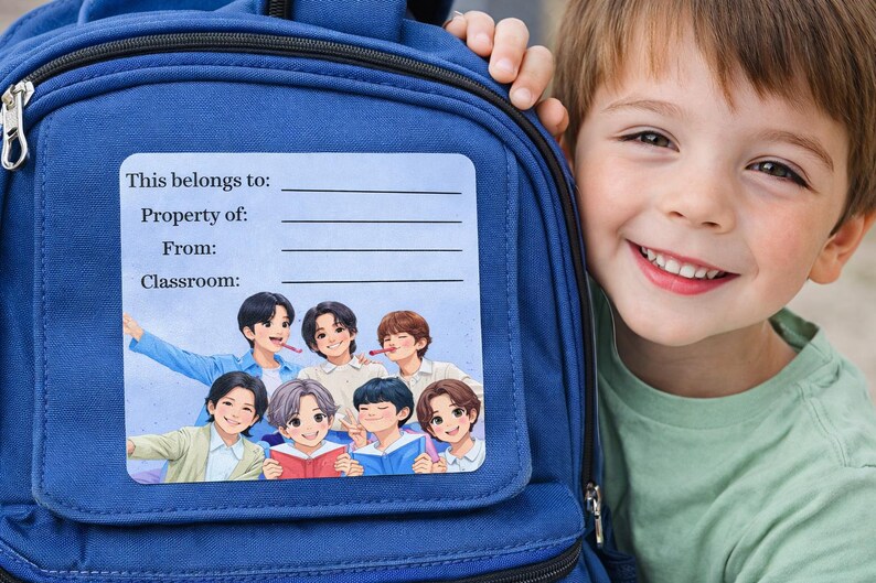 BTS School Labels Printable | Kids Sticker Labels for Notebooks ...