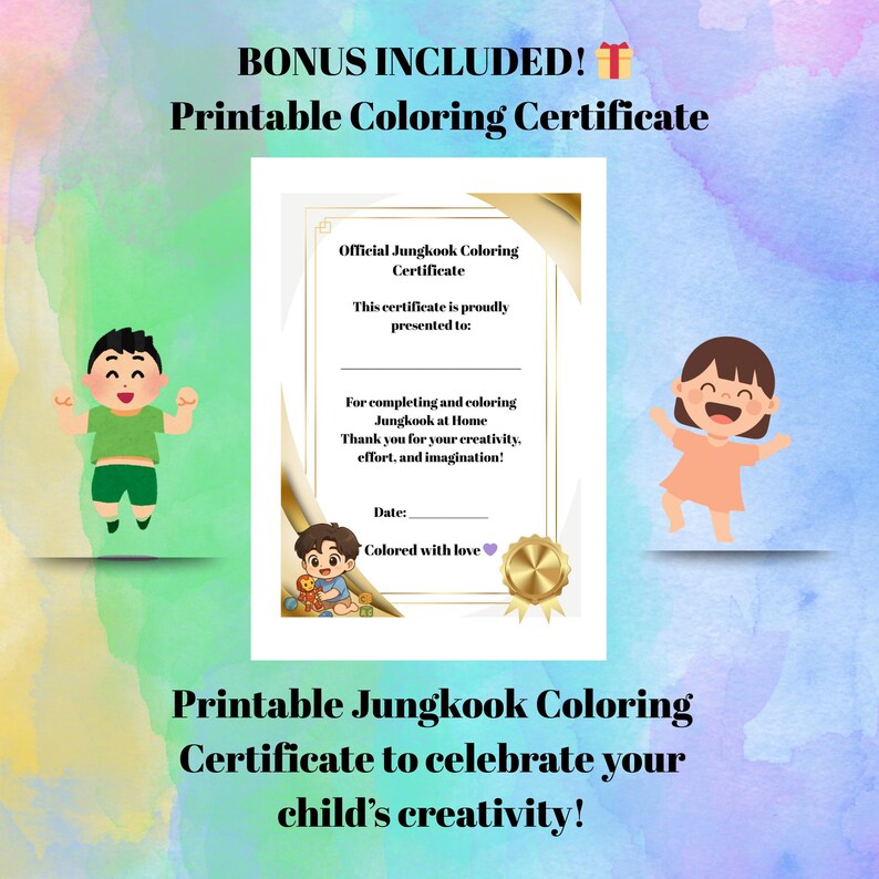 Jungkook at Home Coloring Pages | Chibi BTS Printable - Etsy España