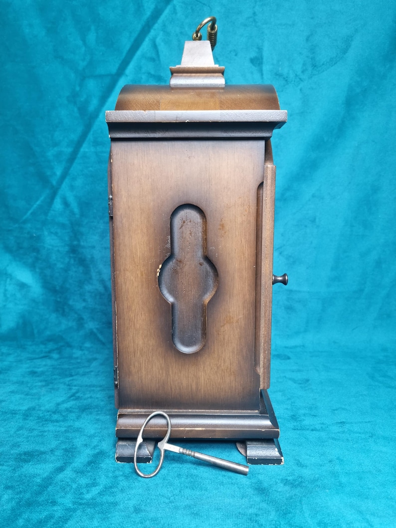 Rare Vintage Mechanical Clock – Tempus Fugit – Wooden Wind-up Desk ...