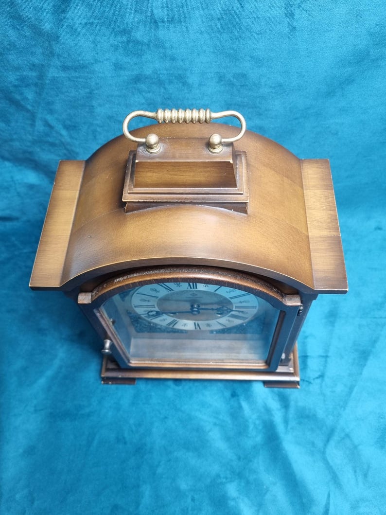 Rare Vintage Mechanical Clock – Tempus Fugit – Wooden Wind-up Desk ...