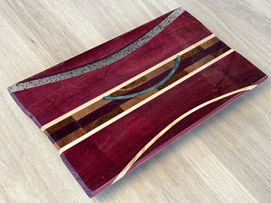 Unique Serving/cutting Board - Made of Purpleheart Wood, Maple, and ...