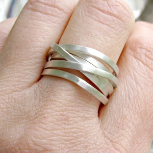 Wide Silver Wrap Ring, Index Finger Ring, Minimal Wide Wrap Wedding ...