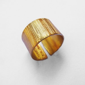 Adjustable Black Band- Black Oxidized Ring- Simple Engraved Tube- Rock ...