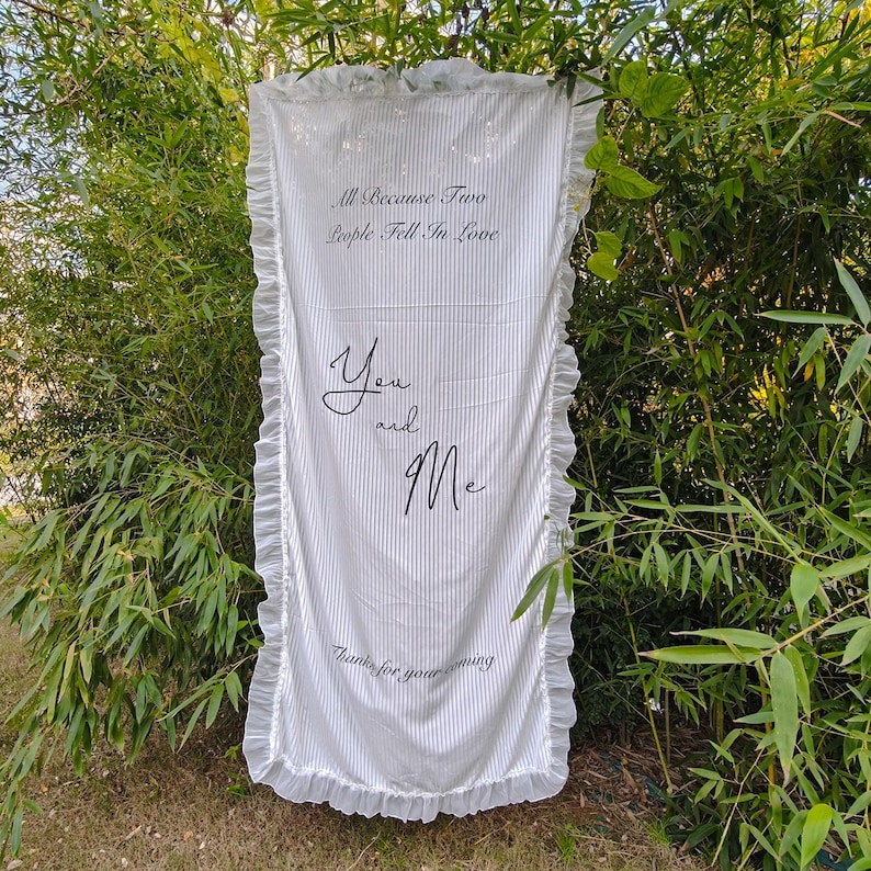 Personalized Wedding Welcome Sign – Custom Fabric Banner With Name ...