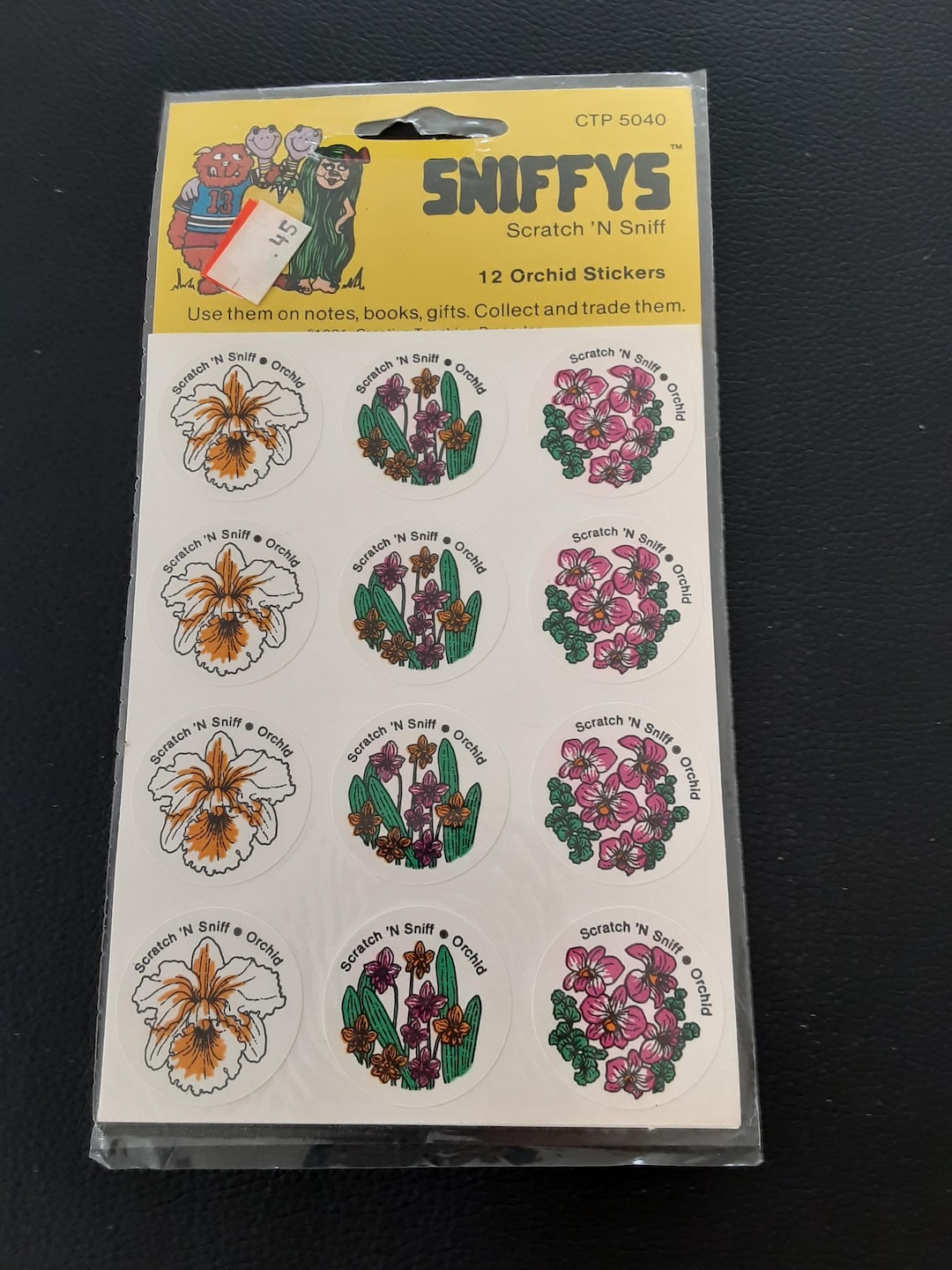 Vintage 80s CTP Sniffys Scratch 'n Sniff Orchid Flowers Sticker Pkg - Etsy