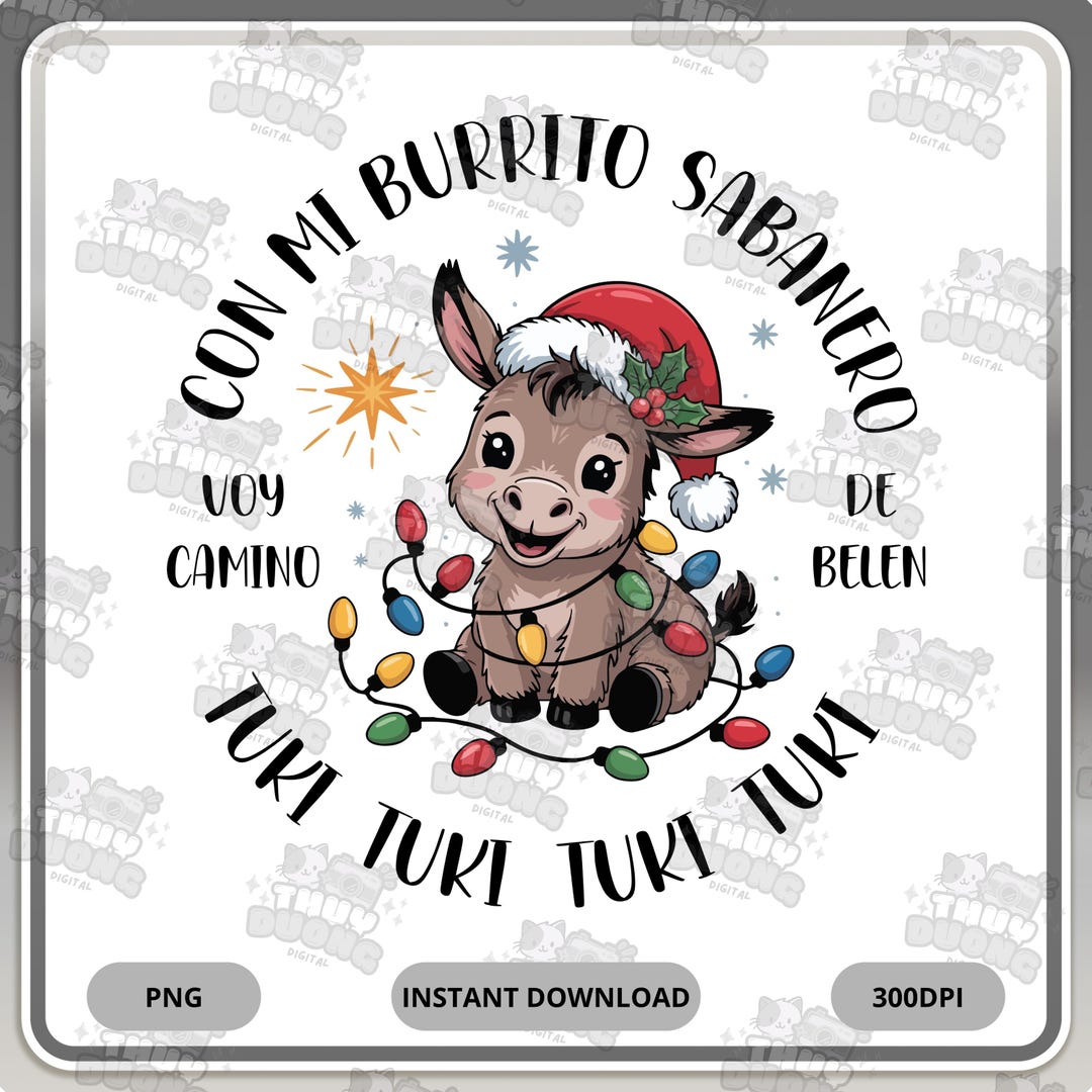 Mi Burrito Sabanero PNG, Feliz Navidad Mexican Christmas PNG, Latino ...