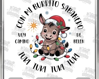 Mi Burrito Sabanero Mexican PNG, Feliz Navidad Digital Download, Tuki ...