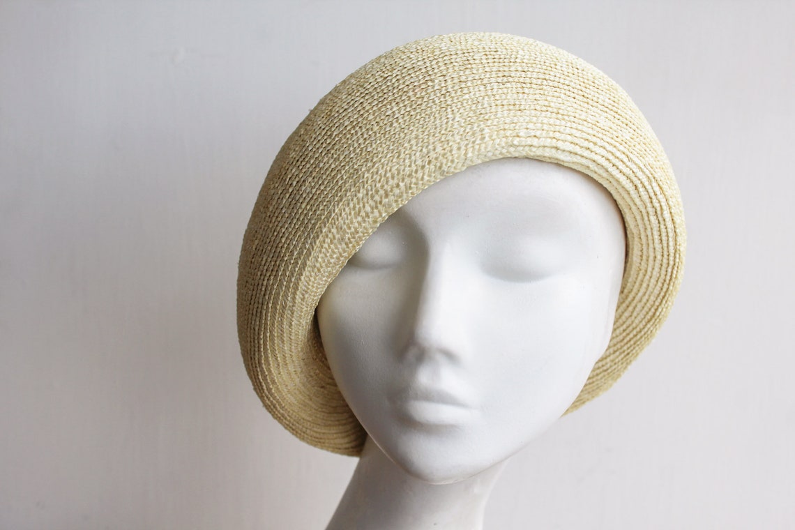 MALIBU Ivory Straw Beret Hat for Summer Weddings, Ascot & Derby Races ...