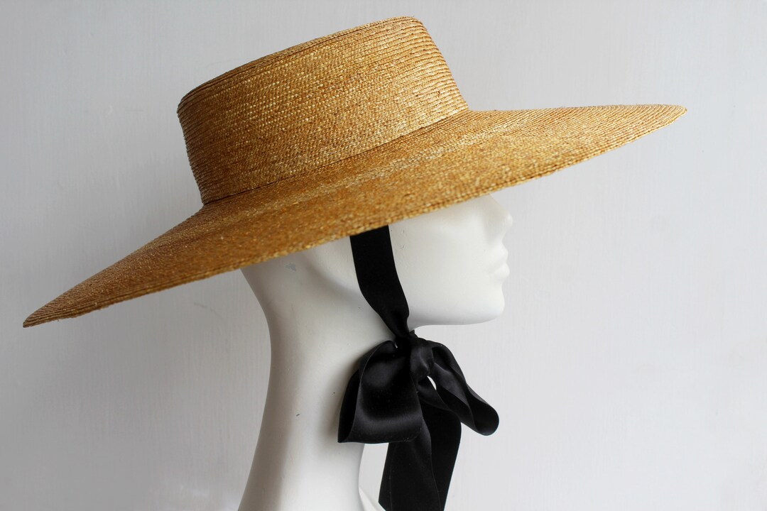 Fine Straw Fedora Hat ''LORELEI'' in Old Gold Straw W/silk Ribbon ...