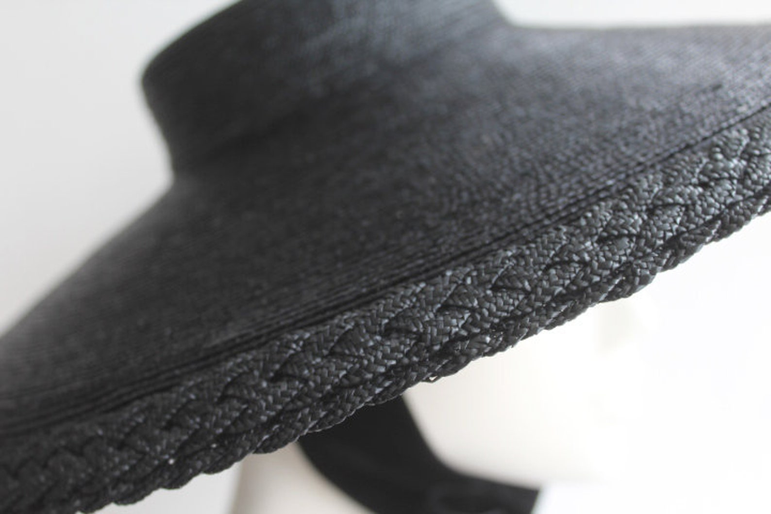 GABRIELLE Black Straw Bergère Hat - Gothic Victoriana Bonnet With ...
