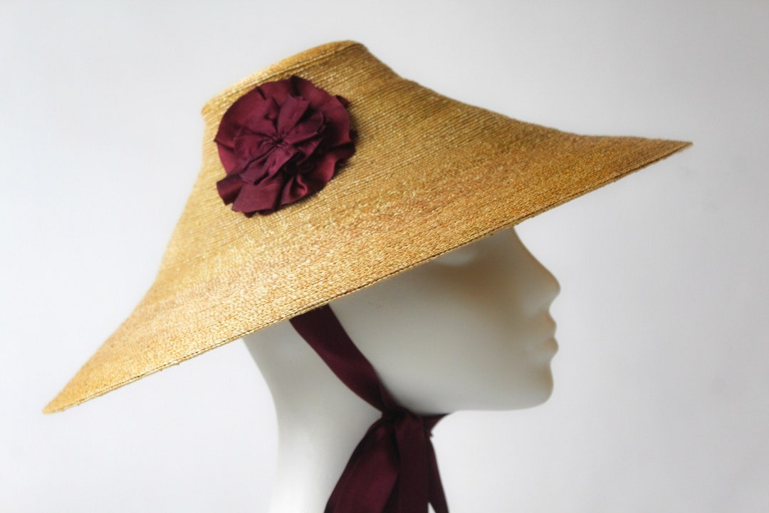 Fine Straw Bergère Hat ''FONTAINE'' With Silk Ribbon - Luxury Handmade ...