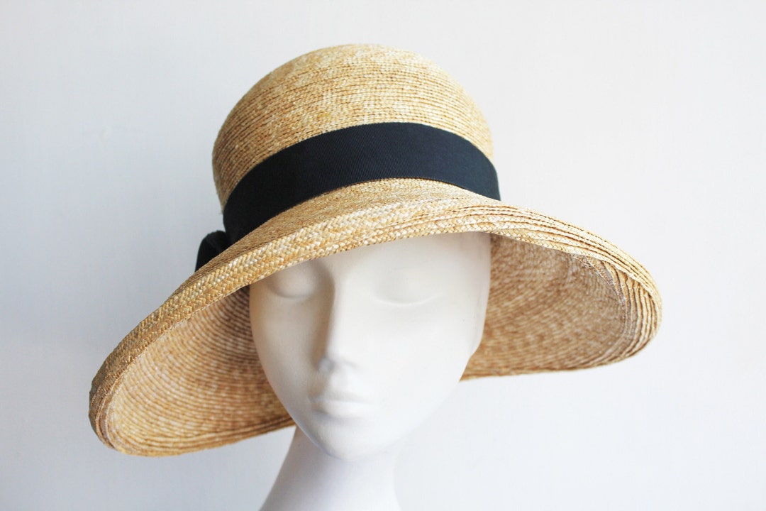 Luxurious Fine Straw Cloche Hat ''AURORA '' Wide Brim Hat - Weddings ...
