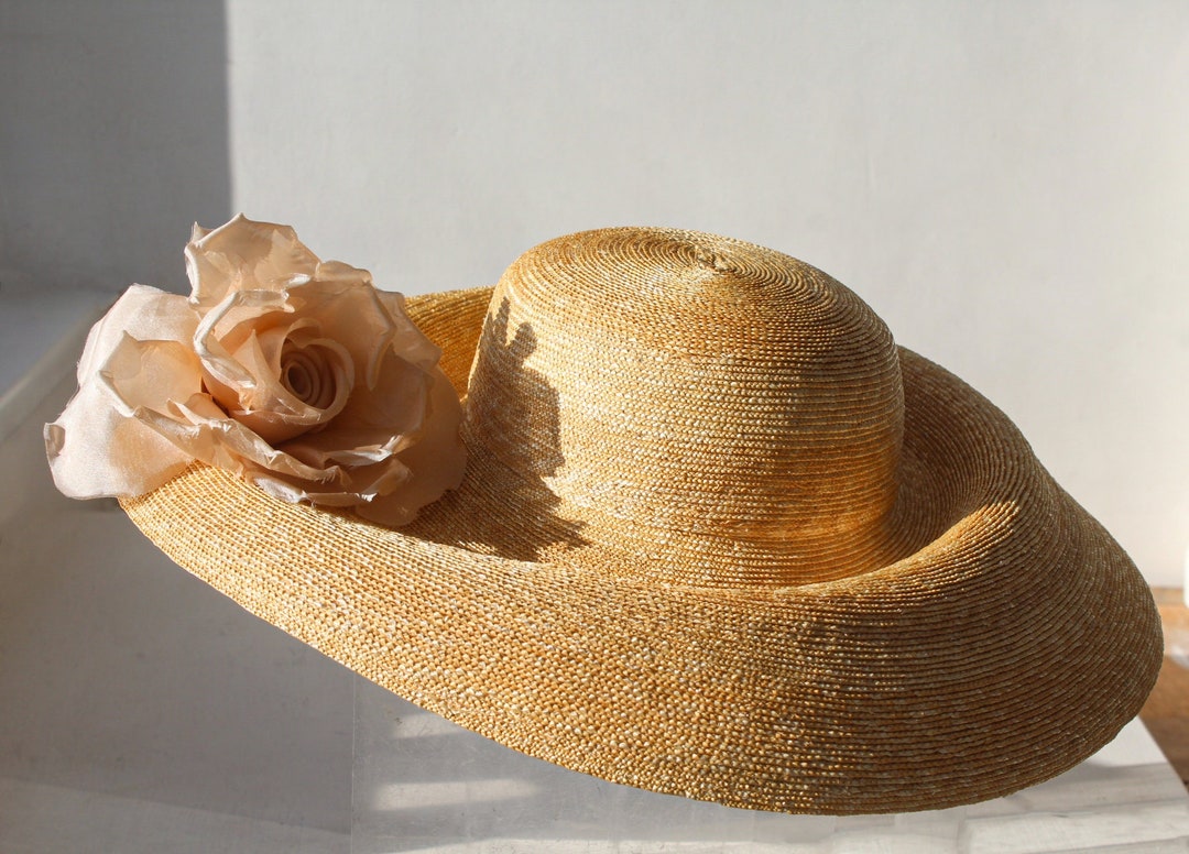 LE PASADENA ROSE Opulent Fine Straw Hat for Kentucky Derby Hat ...