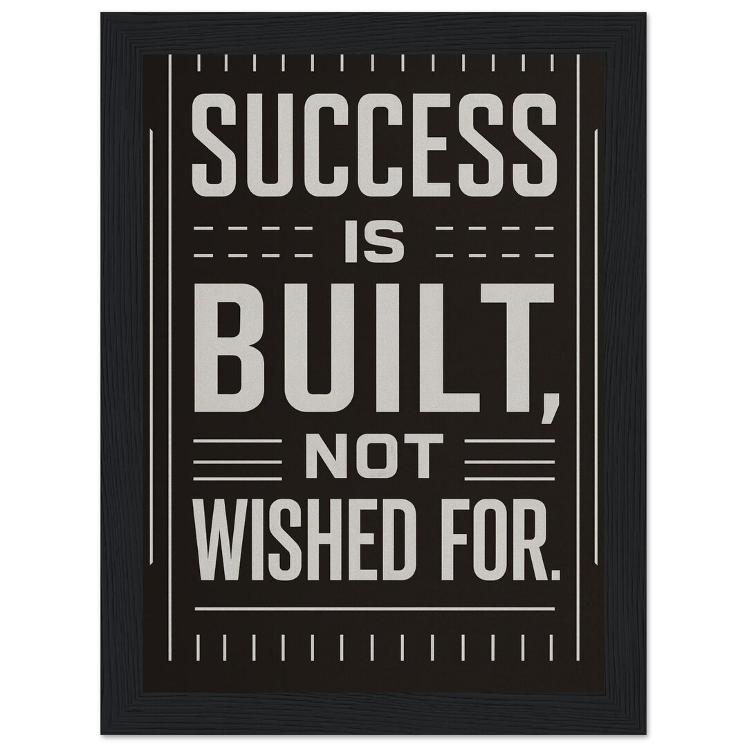 Success Quote Poster – Modern Black & White Motivational Typography ...