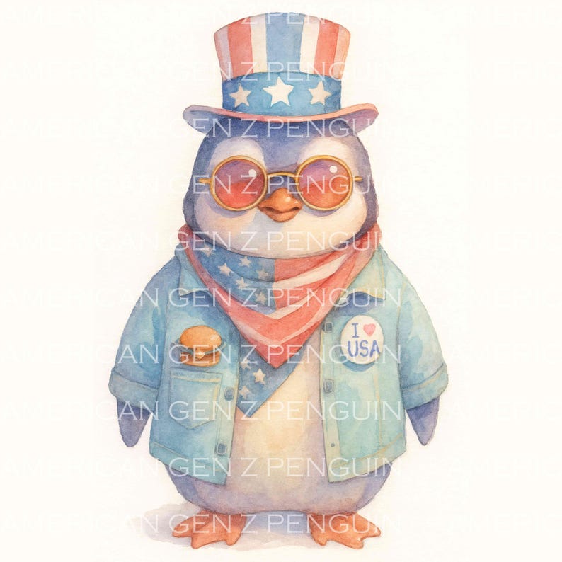 Printable American Gen Z Penguins Bundle 1 - Etsy Australia