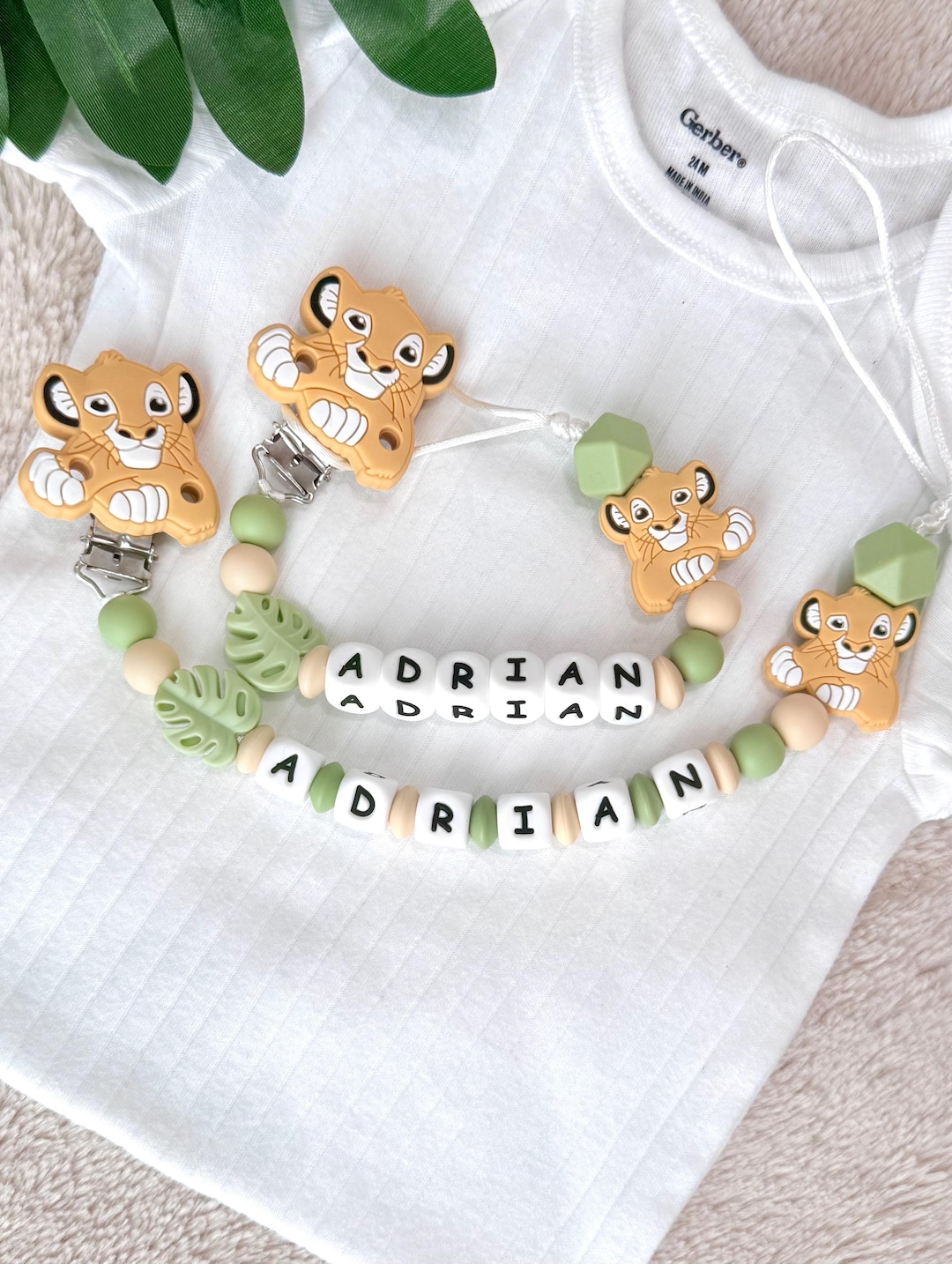 Pacifier Clip Lion Simba Personalized ,gift Ideas Birthday Baby - Etsy