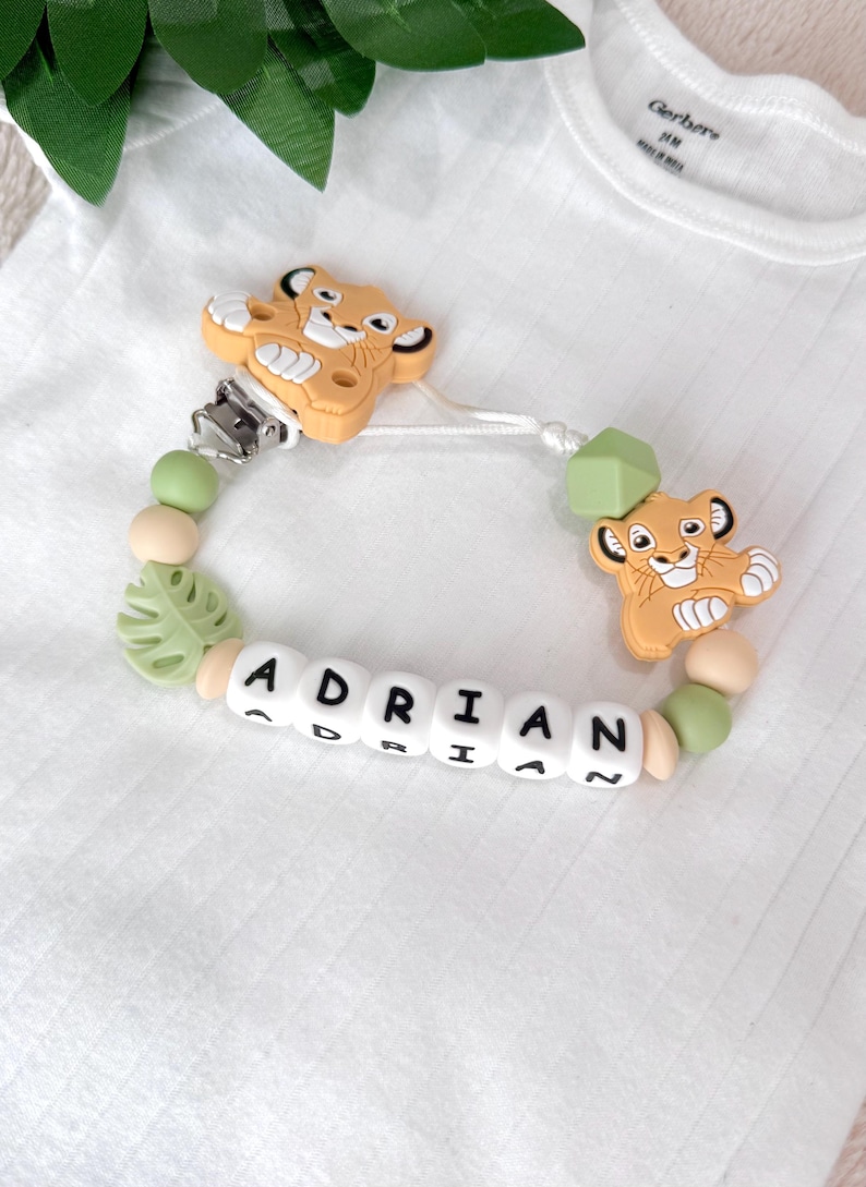Pacifier Clip Lion Simba Personalized ,gift Ideas Birthday Baby - Etsy