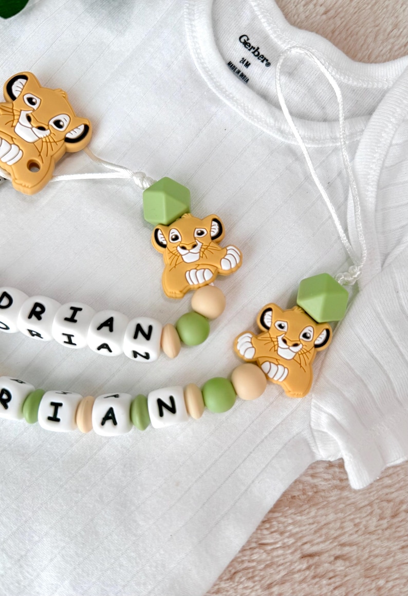 Pacifier Clip Lion Simba Personalized ,gift Ideas Birthday Baby - Etsy