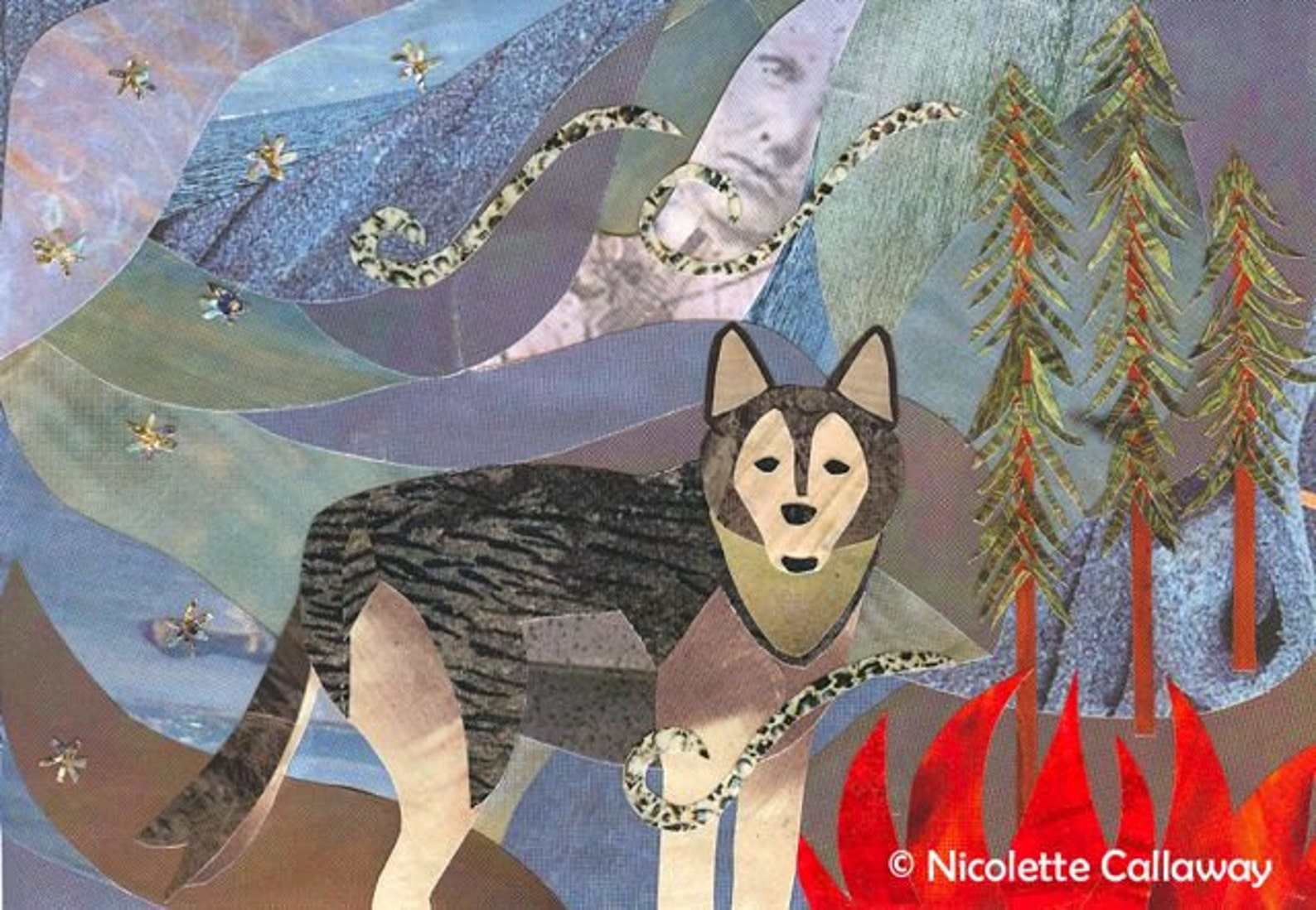 Wolf Fine Art Collage Print 8.5"x11" - Etsy