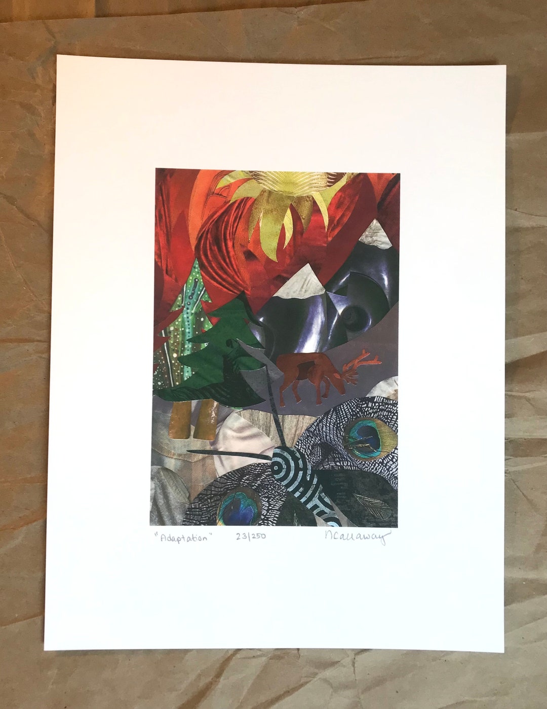 Caribou Reindeer Moth Fine Art Collage Print 8.5"x11" - Etsy