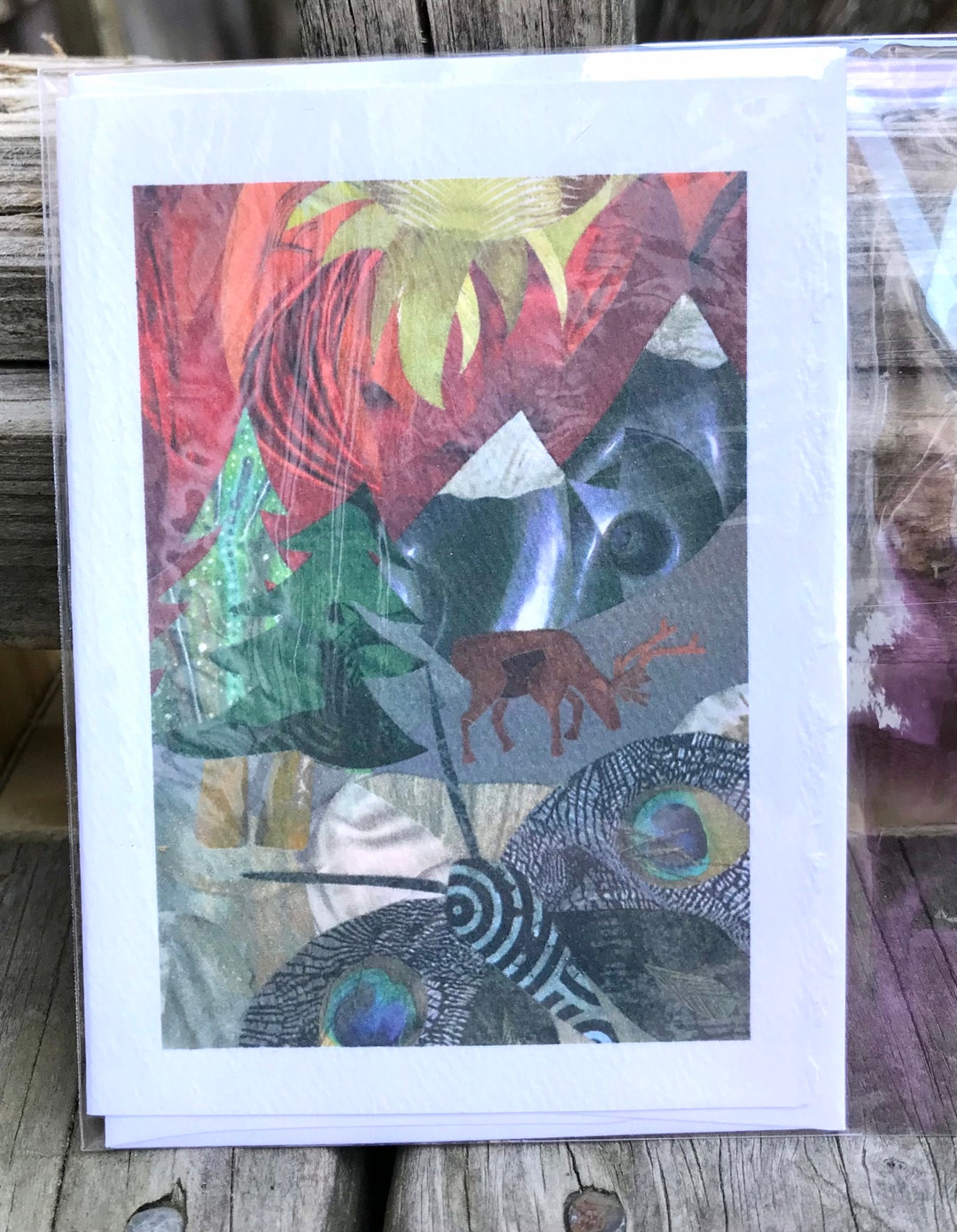 Caribou Reindeer Moth Fine Art Card Collage Signed Print 5x7” 3.5x5” - Etsy