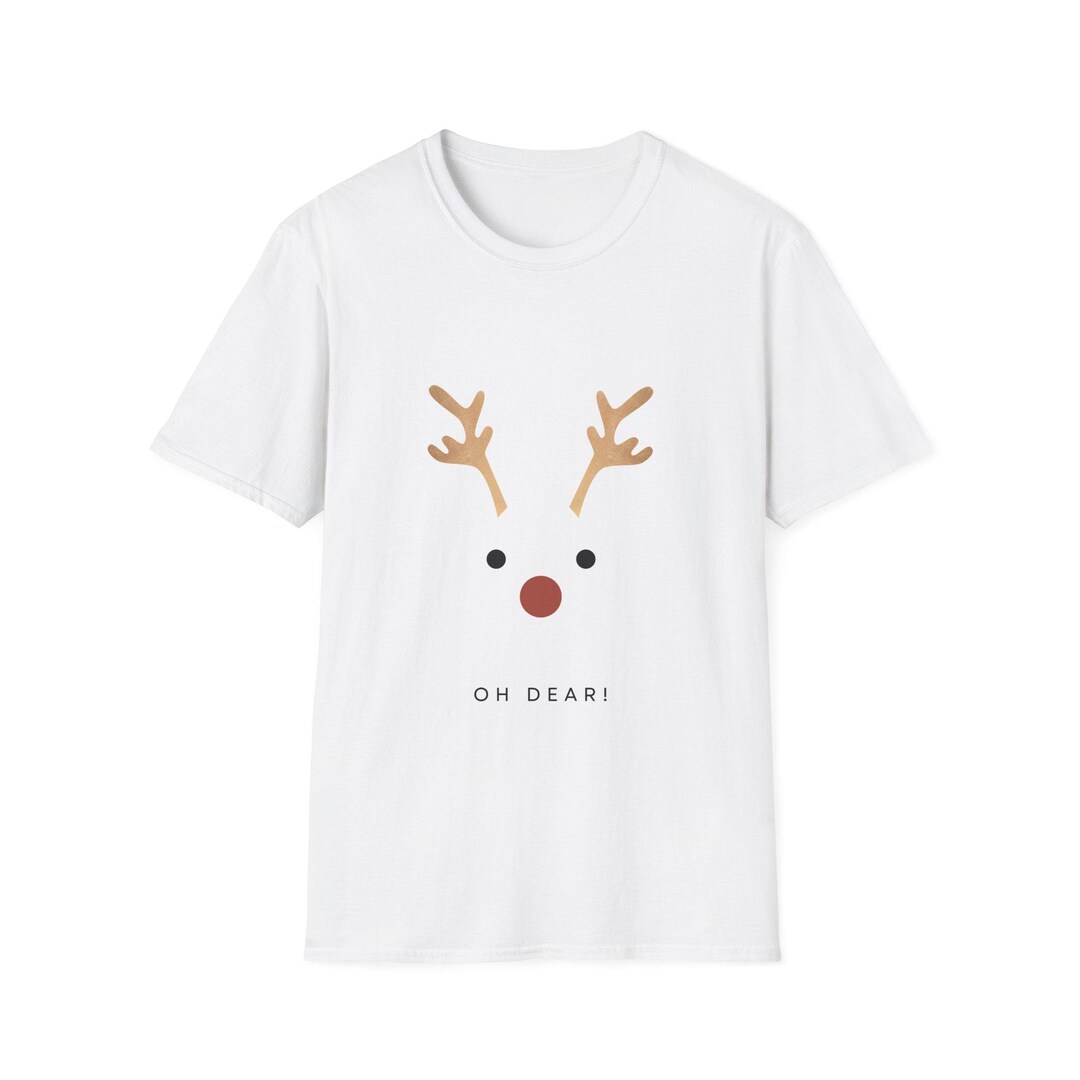 Oh Dear Reindeer T-shirt | Cartoon Rudolph Christmas Tee - Etsy