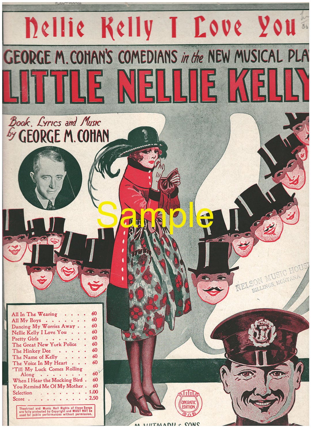 Vintage 1920s “little Nellie Kelly” Sheet Music – George M. Cohan ...