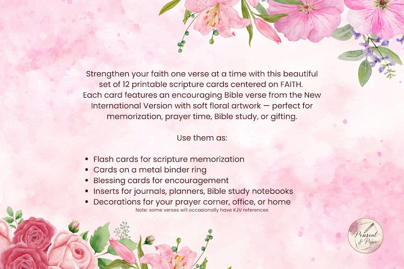 Bible Verse Cards for Faith – Printable Affirmation Cards | Digital ...