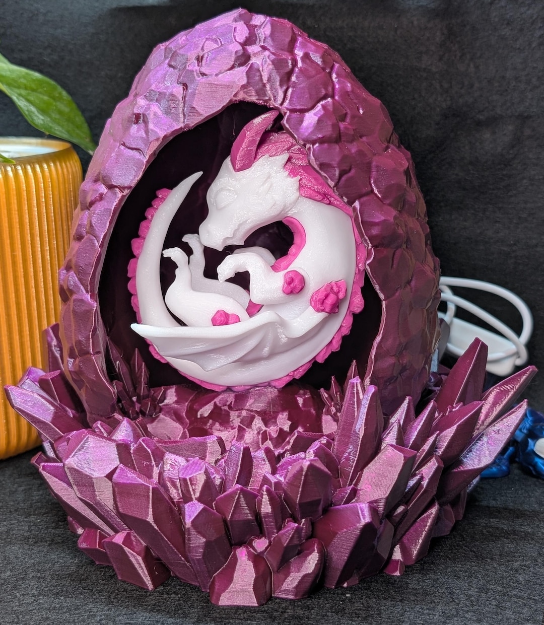 Prismheart - 3D Printed Dragon Egg Lamp - Multi-color LED Night Light ...