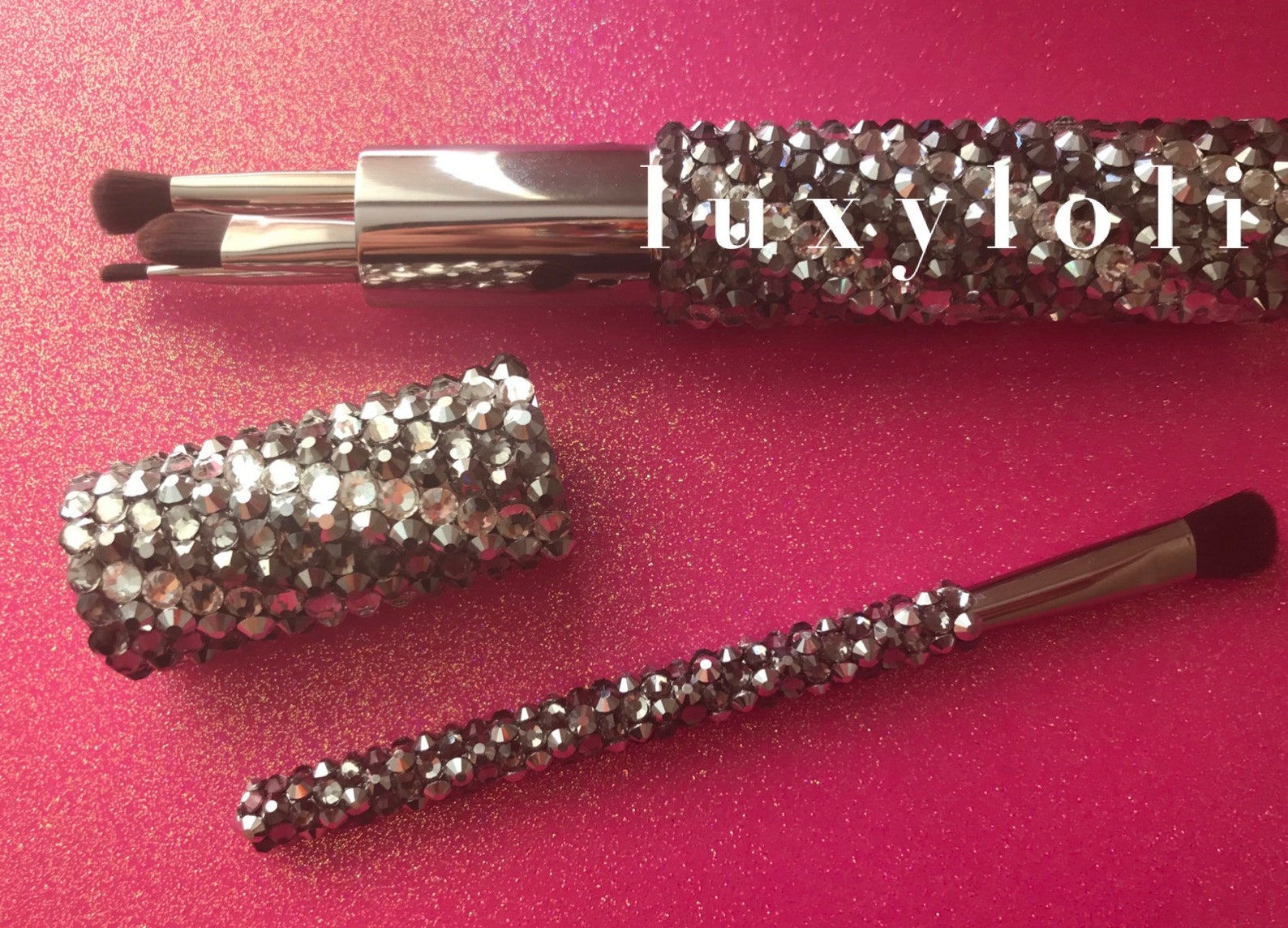 Rhinestone Bedazzled 5pc Makeup Brush Set - Etsy