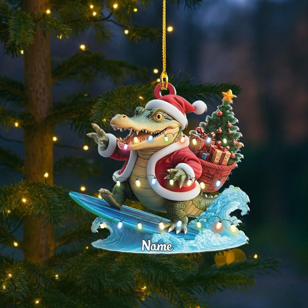 Personalized Alligator Christmas Ornament, Reptile Lover Christmas ...