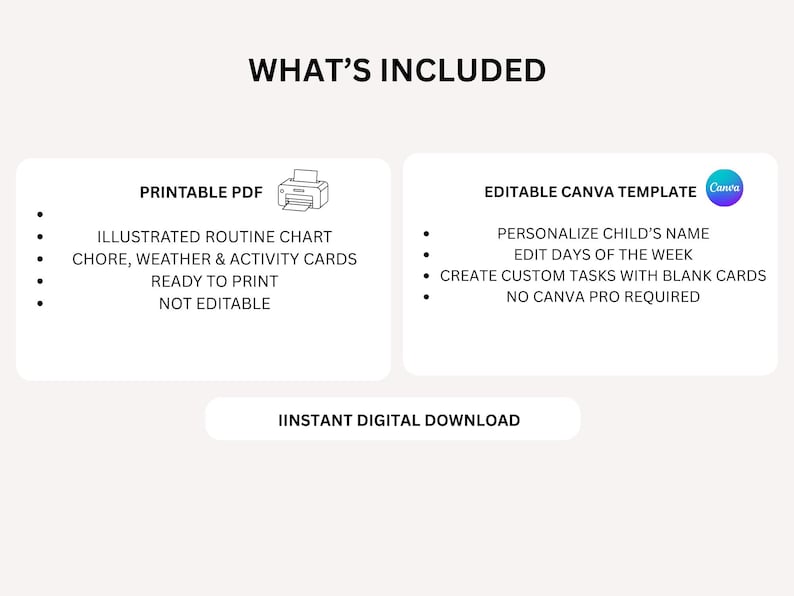 Kids Routine & Responsibility Chart. Printable Chore Chart + Editable ...