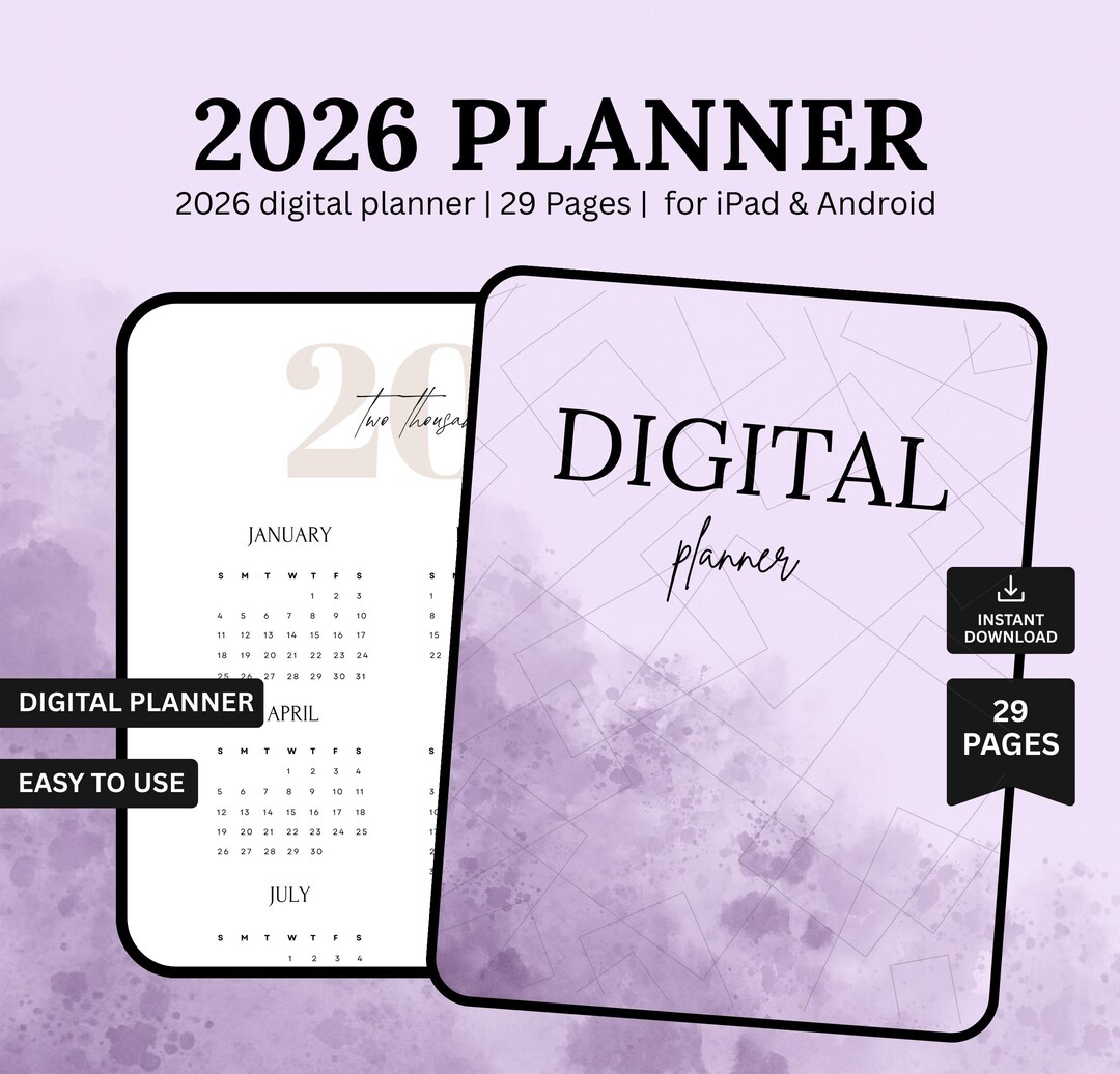 2026 Planner | Printable Digital Planner PDF | Yearly Minimalist ...