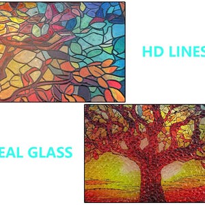 Aurora Borealis Stained Glass Suncatcher, Northern Lights Mountain ...