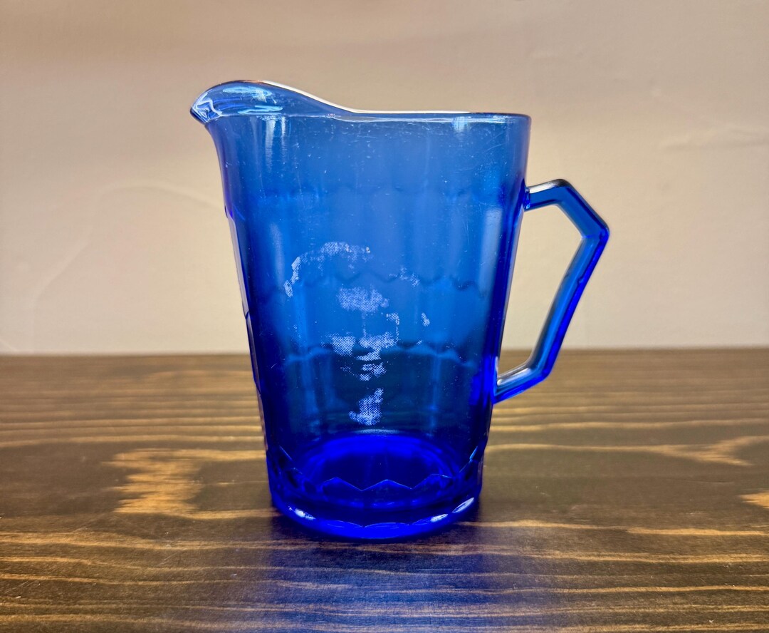 Vintage Hazel Atlas Shirley Temple Cobalt Blue Glass Pitcher - Etsy