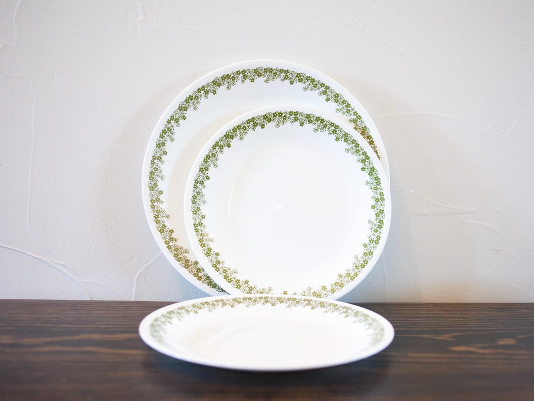 1970's Corning (corelle) Spring Blossom Green Plates - Etsy