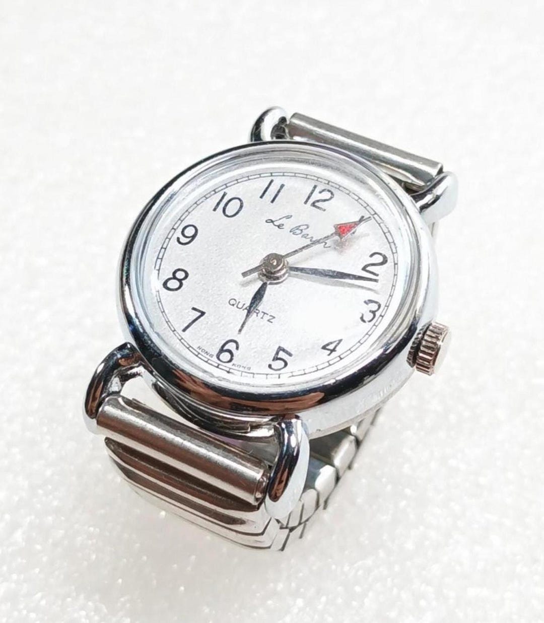 Vintage Le Baron Quartz Watch Ring Silver Tone Stretch Band Size 8 - Etsy