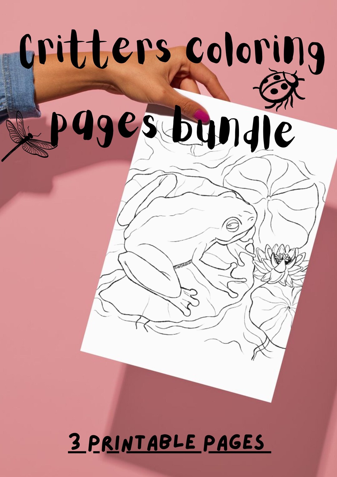 Critters and Bugs Coloring Page Bundle - Etsy