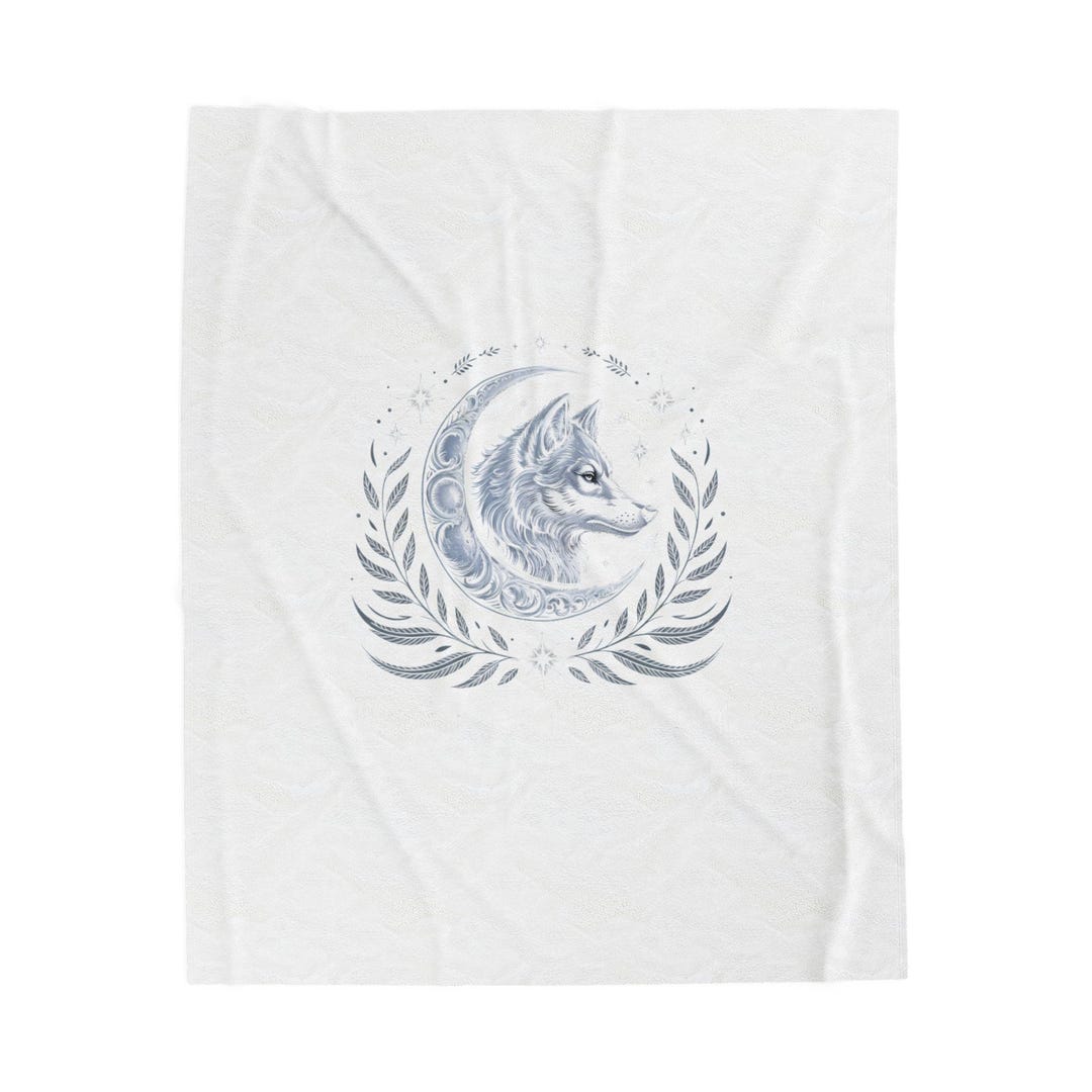 Lunar Wolf Crest Blanket | Witchy Christmas, Winter Solstice Art - Etsy