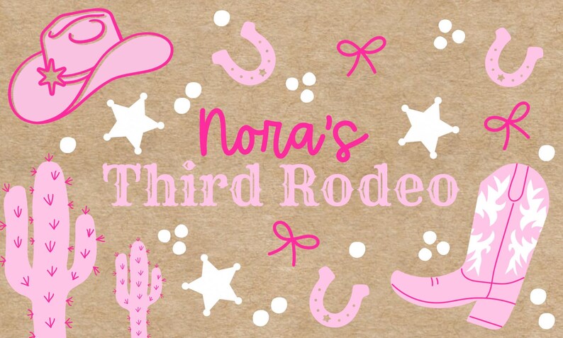 Girly Rodeo Birthday Banner Template - Etsy